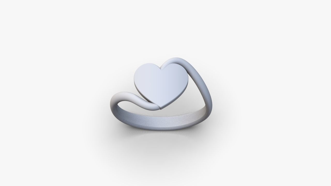 Heart ring 3D model 3D printable | CGTrader
