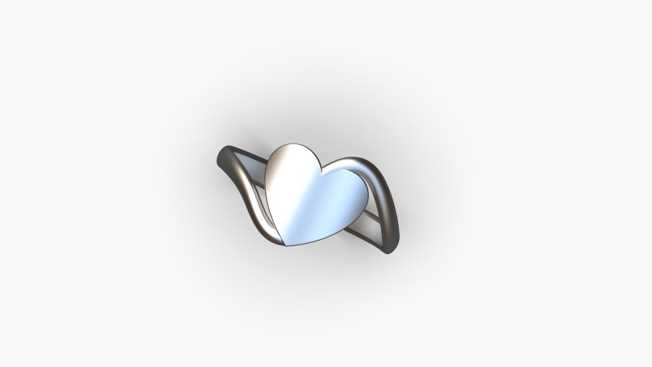 Heart ring 3D model 3D printable | CGTrader