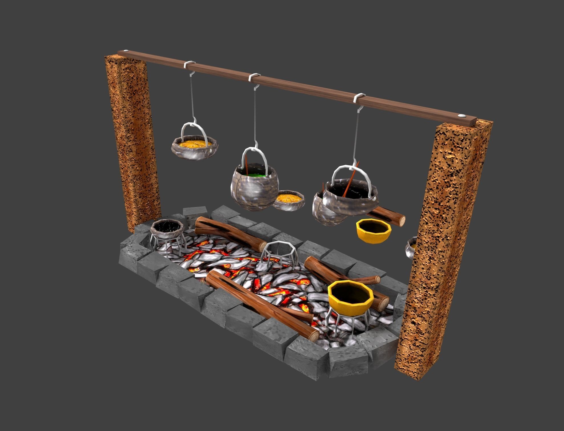 Medieval kitchen props 3D model | CGTrader