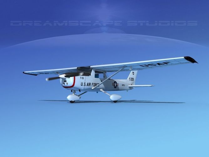 Cessna T-51 V04 3D model animated rigged | CGTrader