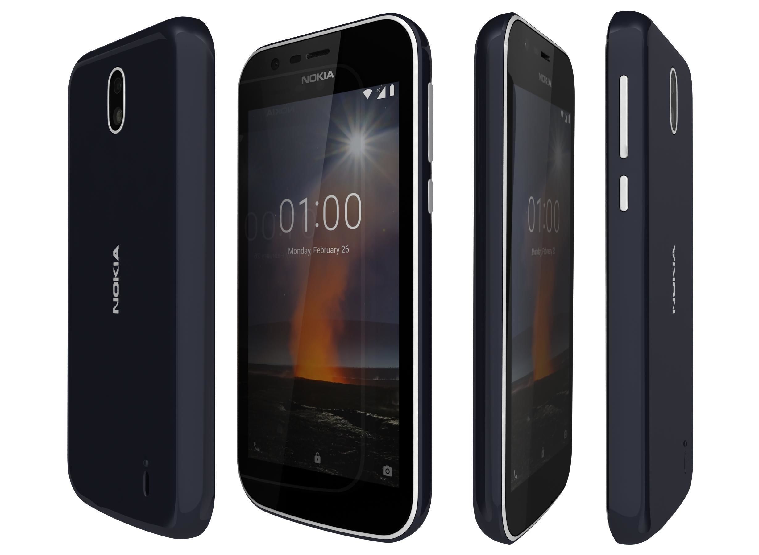Nokia 1 Dark Blue 3D model | CGTrader