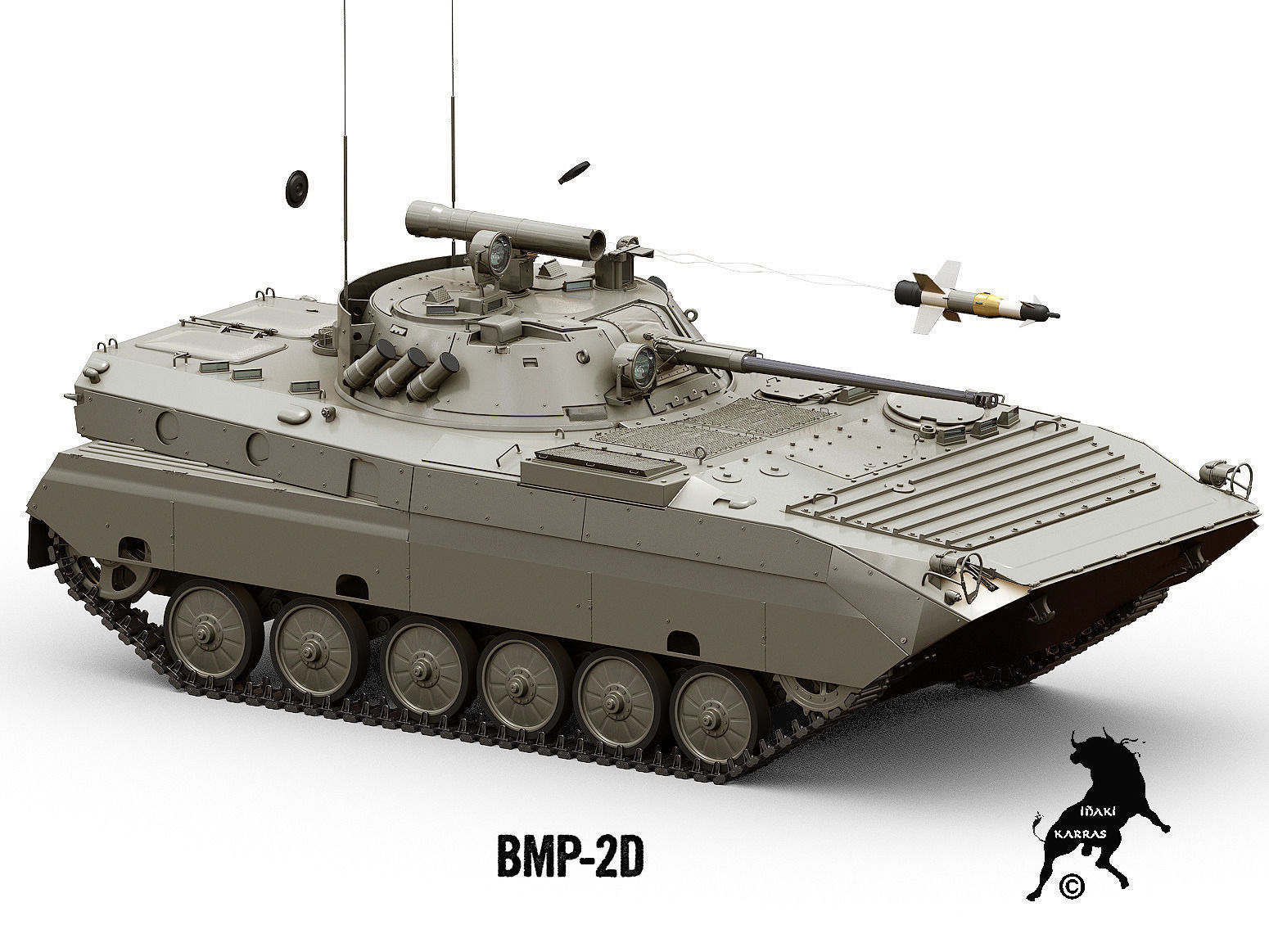 BMP-2D 3D Model MAX OBJ FBX | CGTrader.com