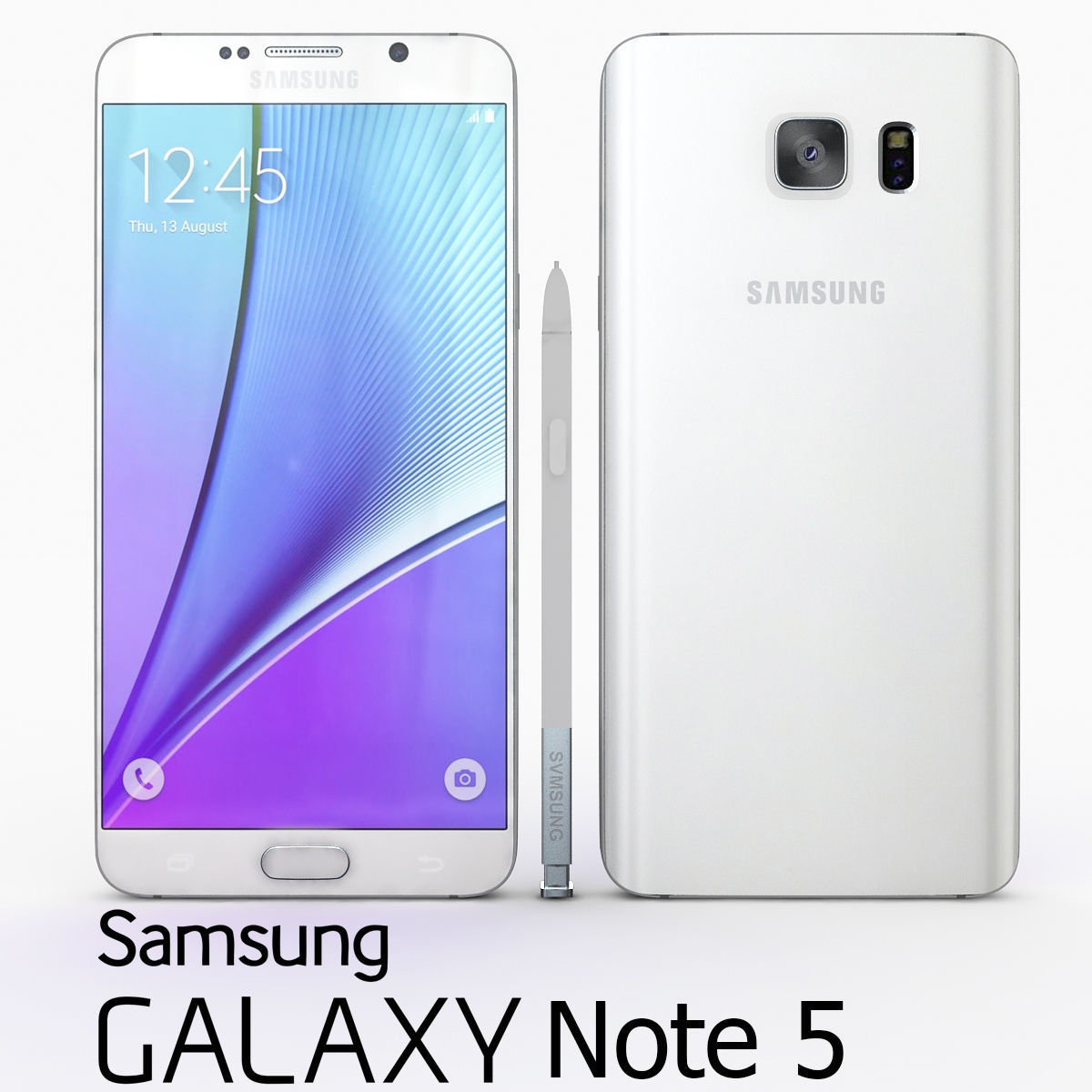 Samsung Galaxy Note 5 White Pearl 3D model | CGTrader