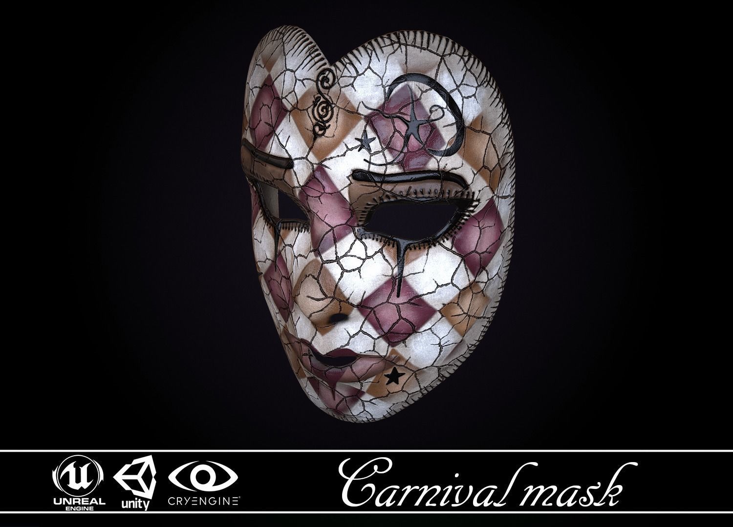 3D model Carnival Mask - game ready model VR / AR / low-poly | CGTrader