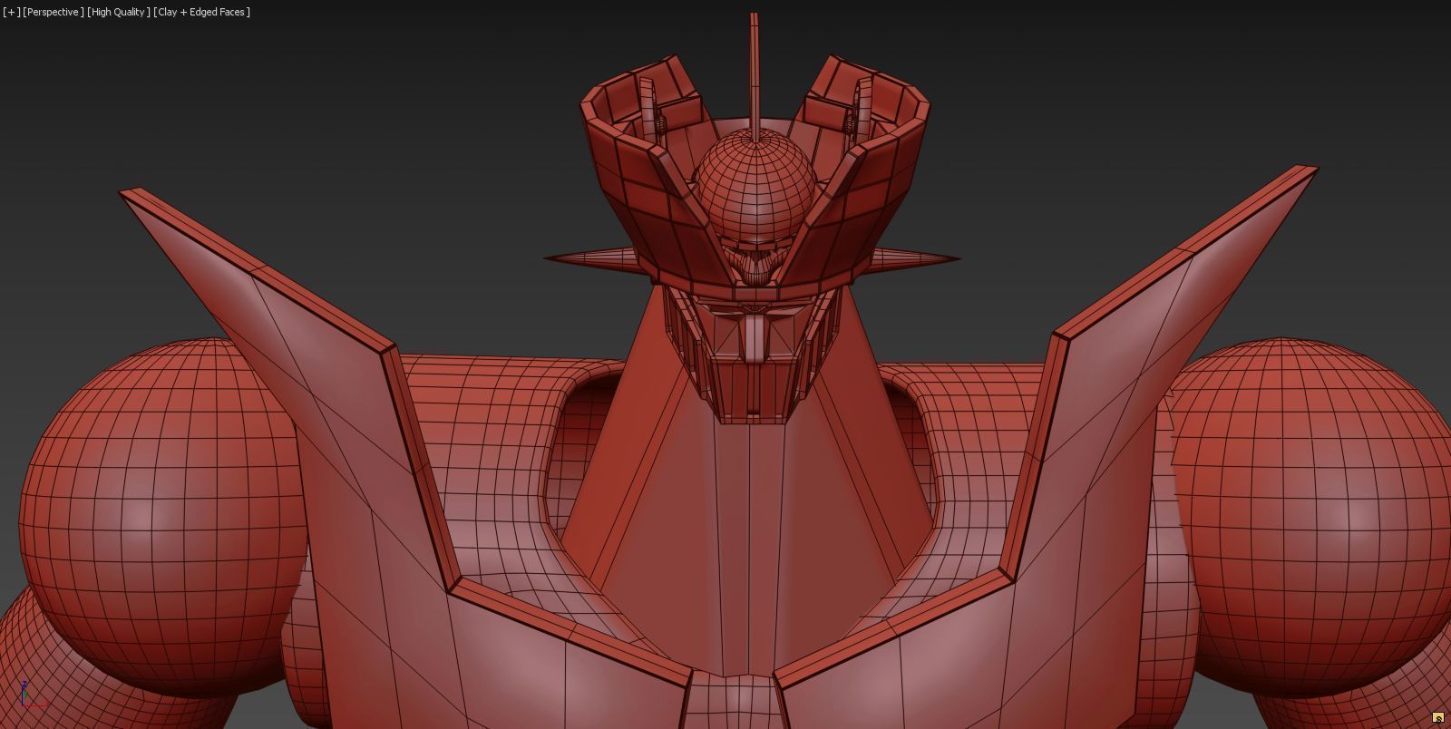 Mazinger - head body pilder - rigged and mapped 3D model animated ...