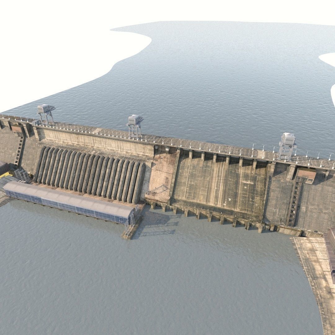 3D model Hydroelectric power station VR / AR / low-poly | CGTrader