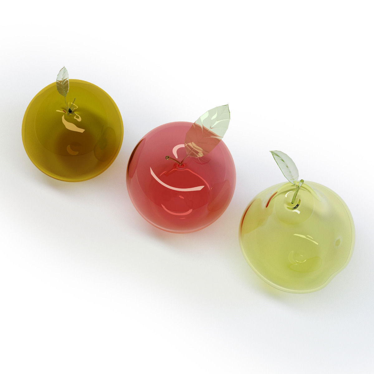 Glass fruits 3D model | CGTrader