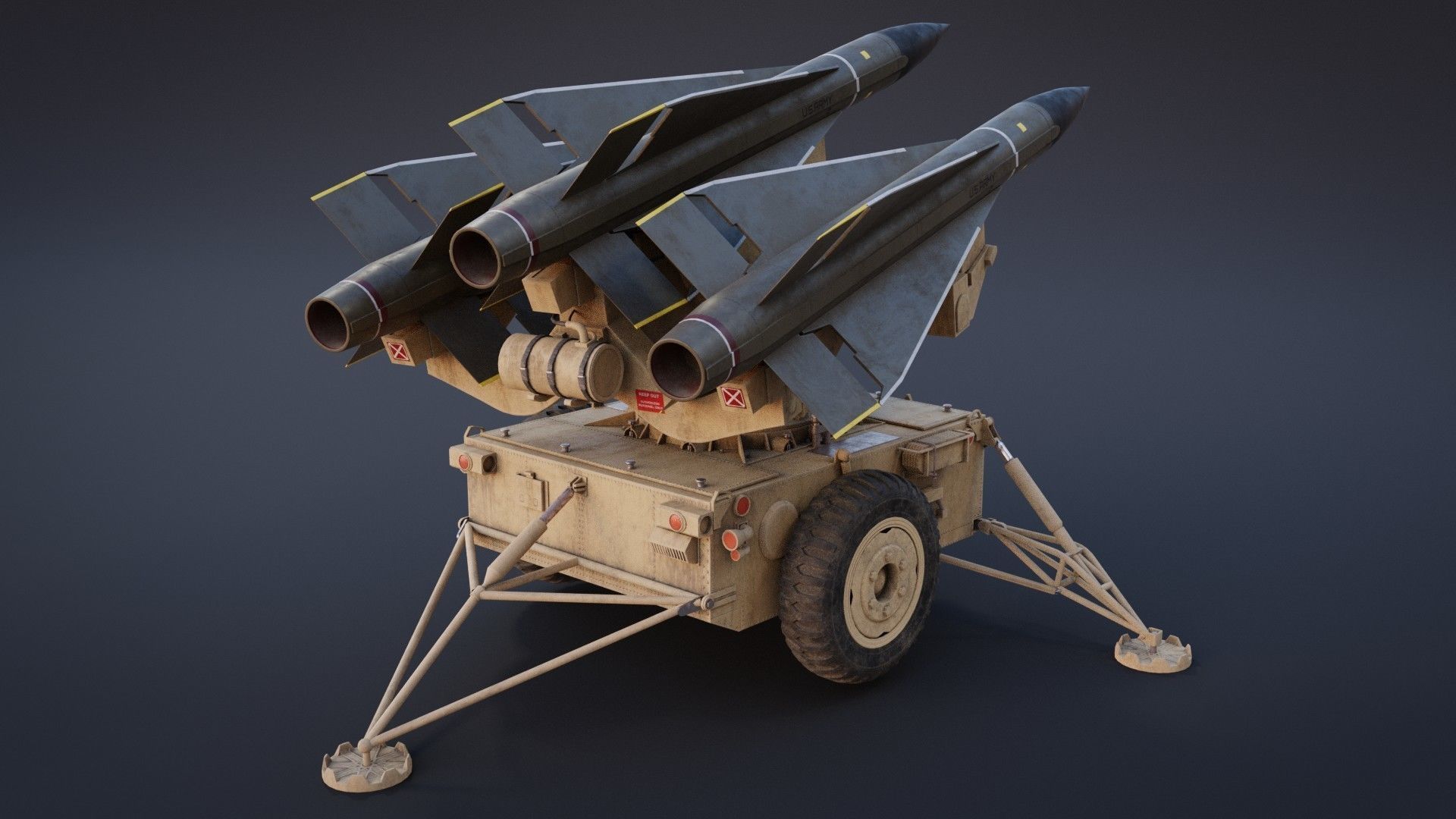 Mim-23 Hawk Air defense system - game-ready asset free VR / AR / low ...