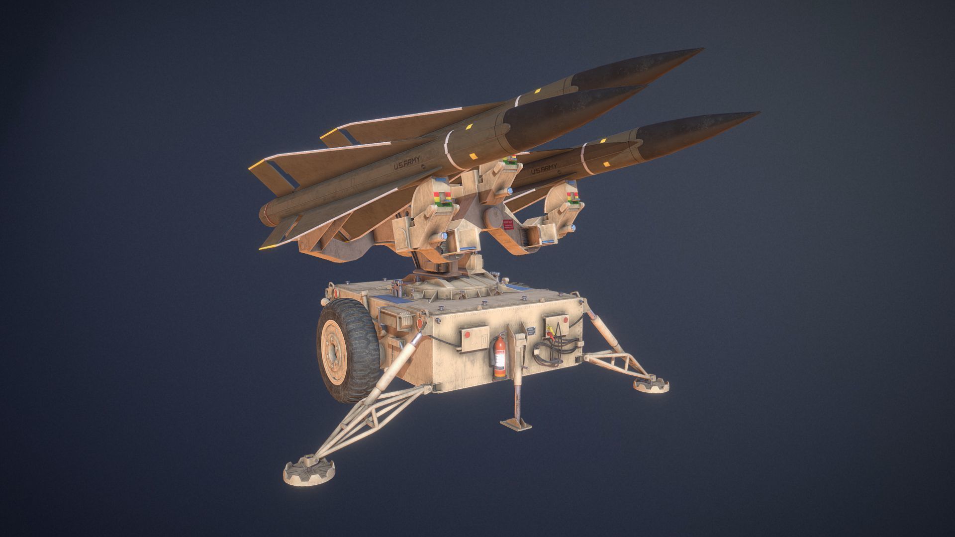 Mim-23 Hawk Air defense system - game-ready asset free VR / AR / low ...