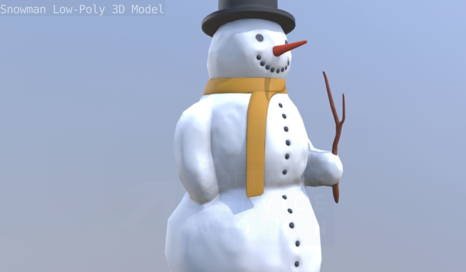 3D model Snowman Low-Poly-Version VR / AR / low-poly | CGTrader