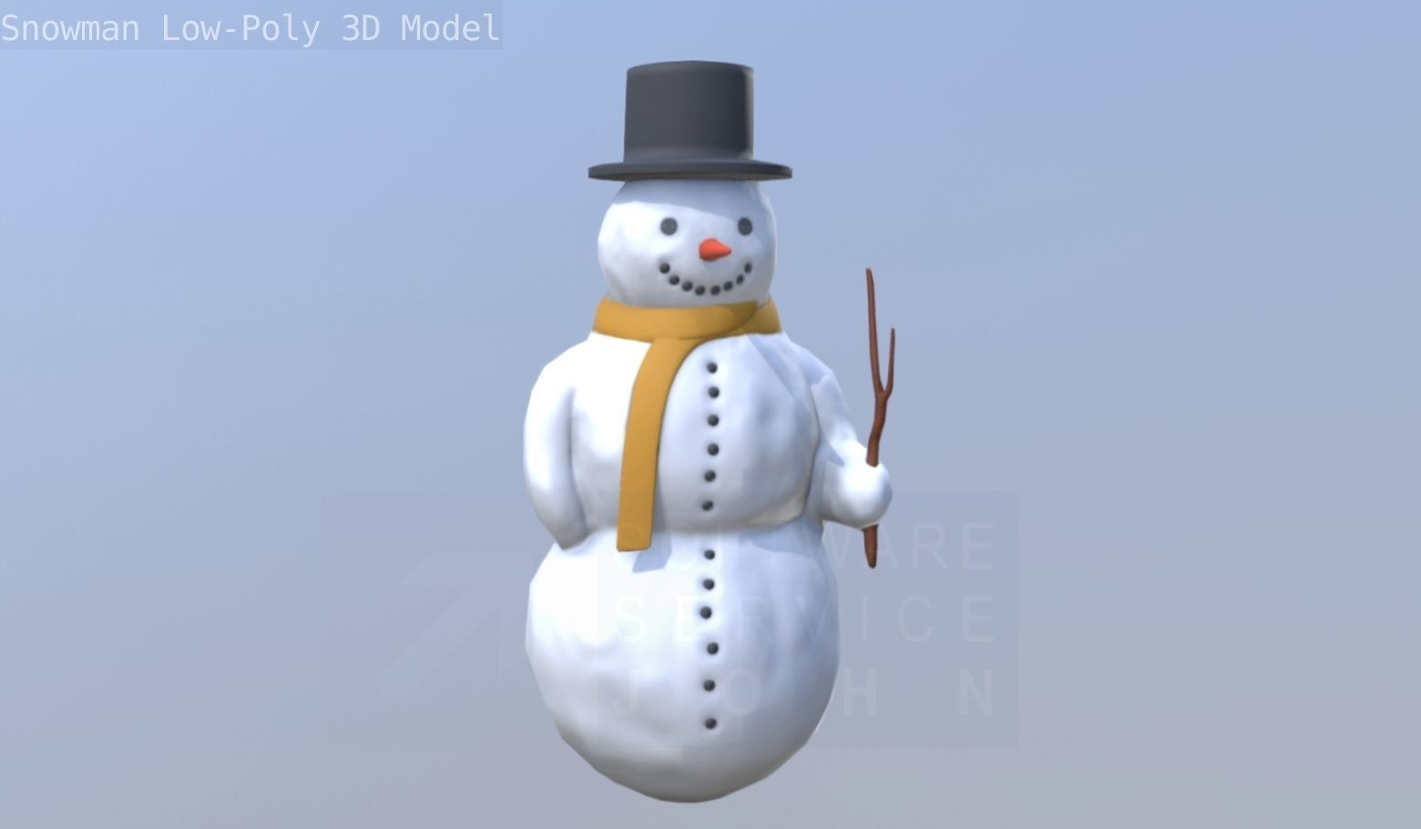 3D model Snowman Low-Poly-Version VR / AR / low-poly | CGTrader