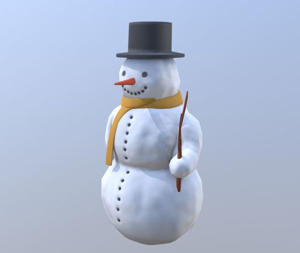 3D model Snowman Low-Poly-Version VR / AR / low-poly | CGTrader