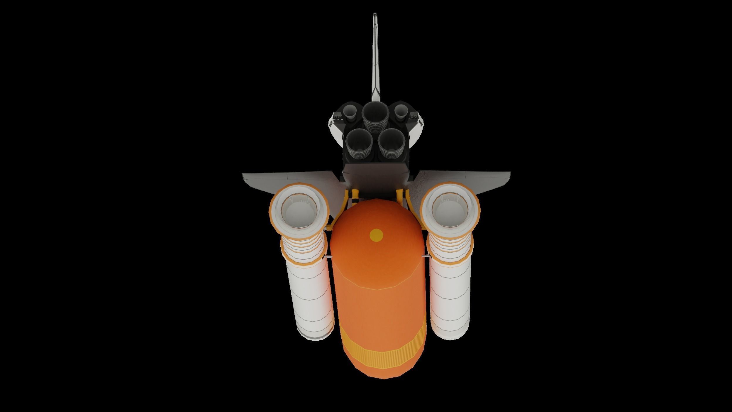 Space Shuttle Side Boosters And Fuel Tank Low Poly FREE free VR / AR ...
