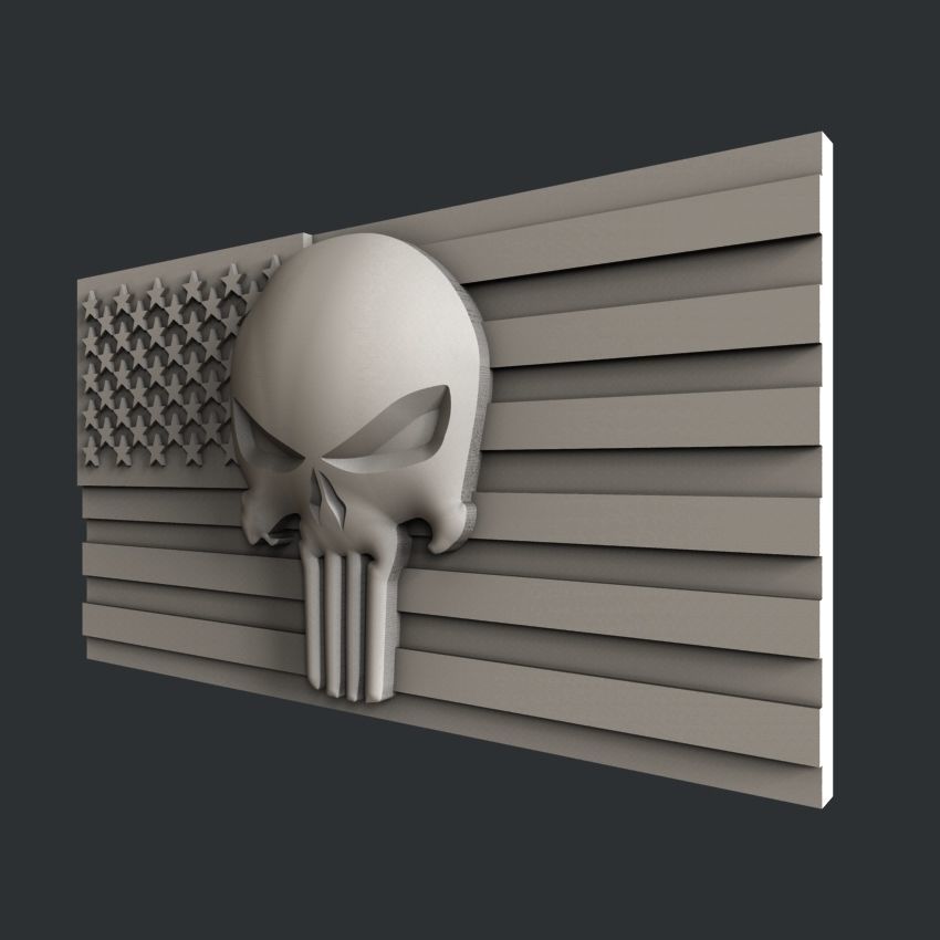 3d STL models for CNC Usa skull 3D model | CGTrader