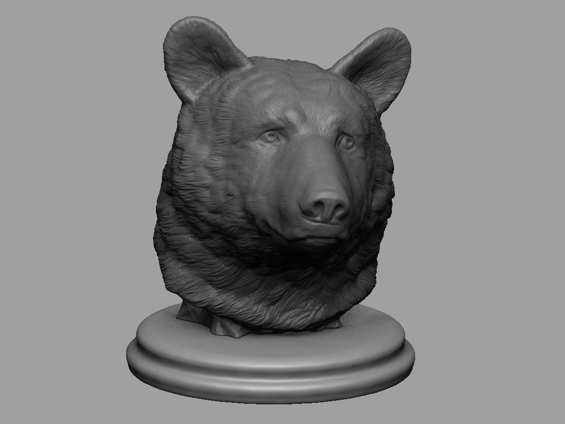 Black Bear Bust 3D model 3D printable | CGTrader