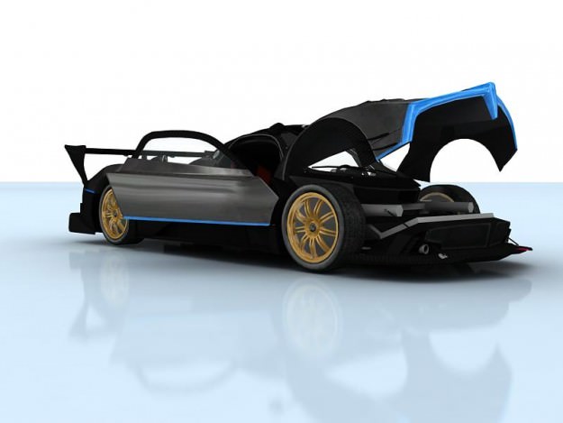 Pagani Zonda R 3D model animated rigged | CGTrader
