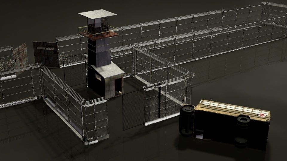 Walking Dead Prison Set 3D model | CGTrader