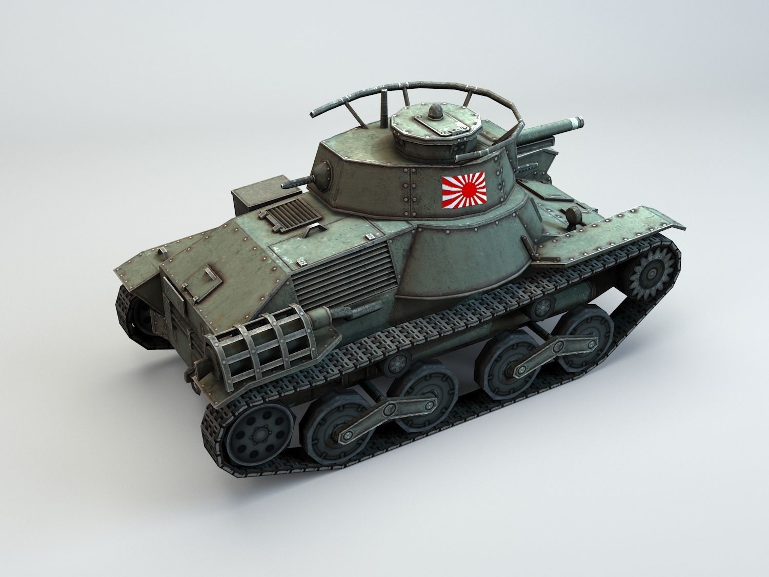 3D model Low Poly Type 4 Ke Nu Light Tank VR / AR / low-poly | CGTrader