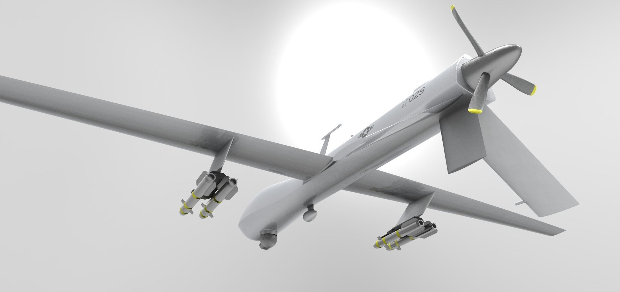 MQ-1 Predator UAV free VR / AR / low-poly 3D model rigged | CGTrader