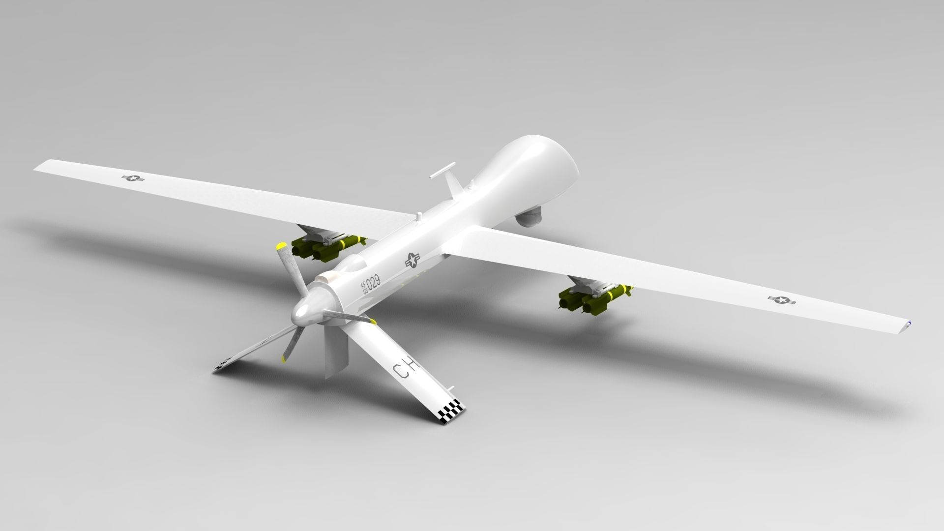 MQ-1 Predator UAV free VR / AR / low-poly 3D model rigged | CGTrader
