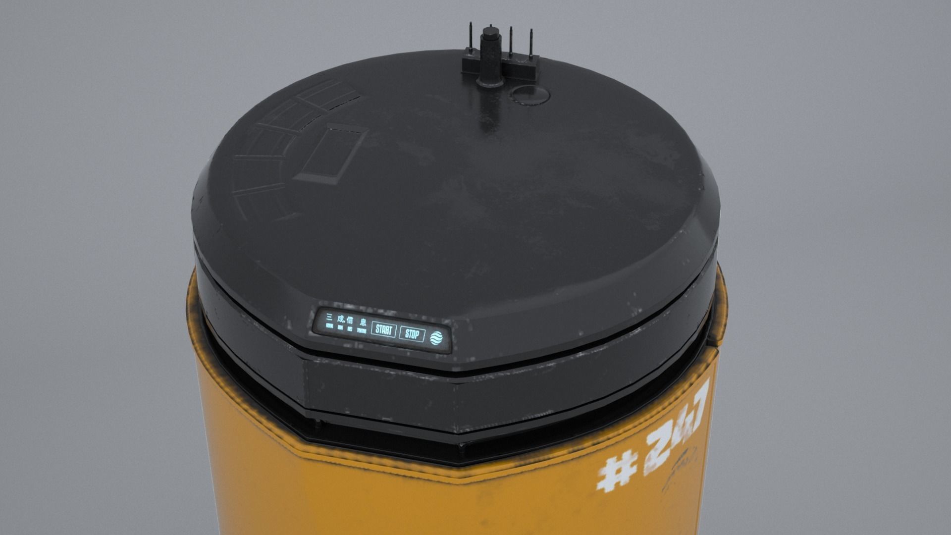 Cyberpunk Sci-Fi Trash Can 3D model | CGTrader