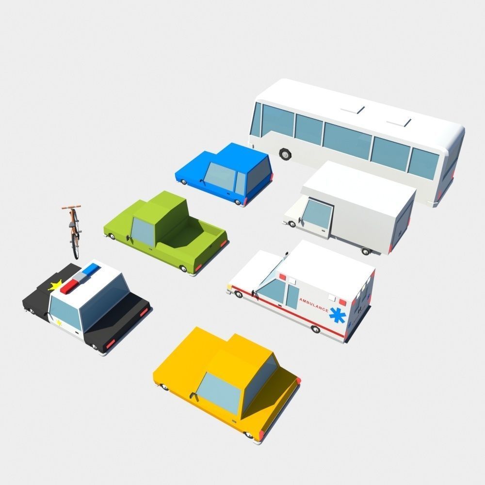 low poly vehicle 3D model | CGTrader