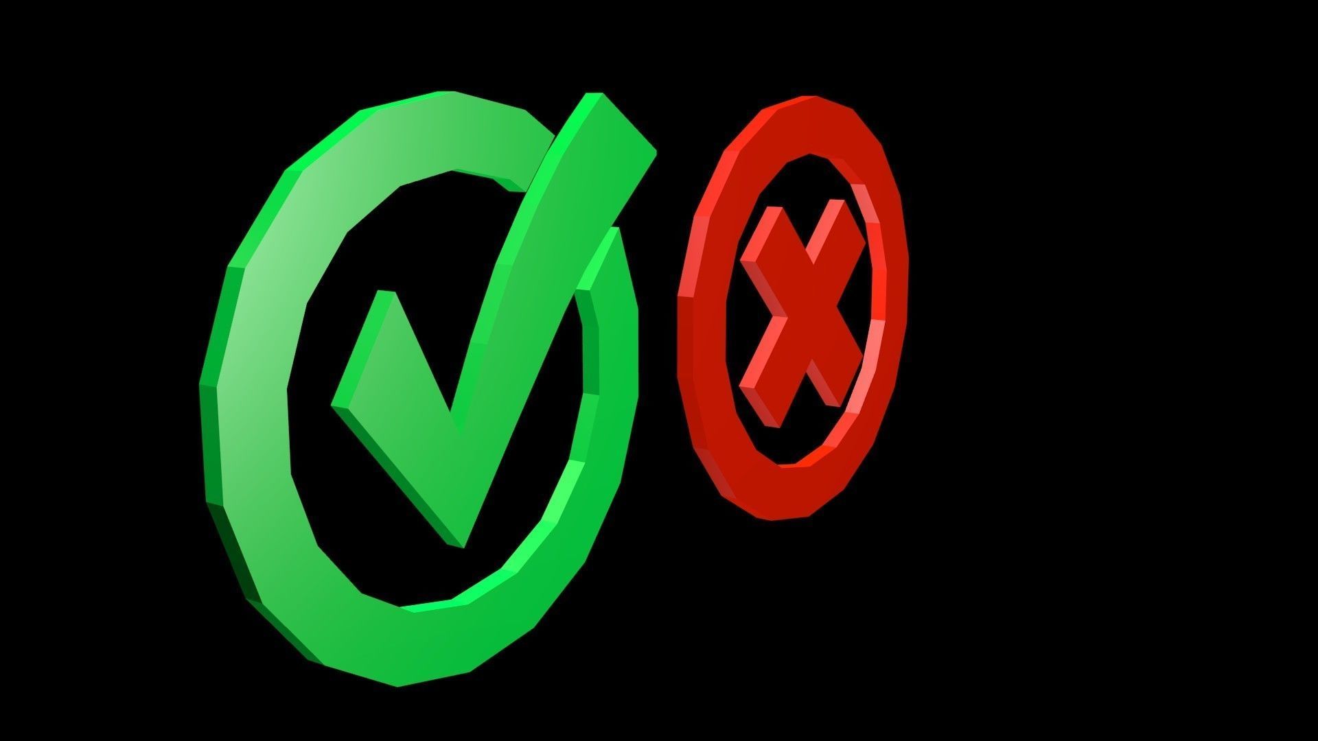 3D model Low poly check mark 3 VR / AR / low-poly | CGTrader