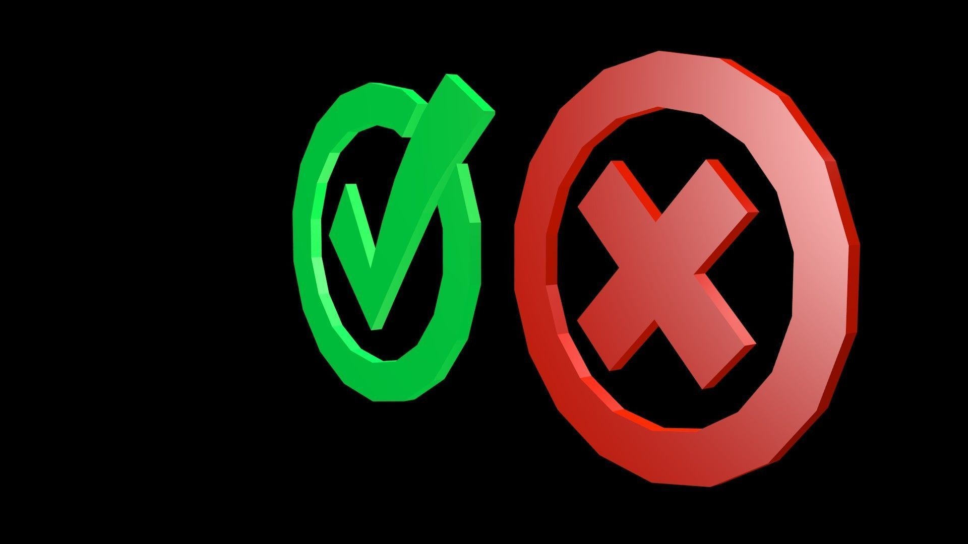 3D model Low poly check mark 3 VR / AR / low-poly | CGTrader