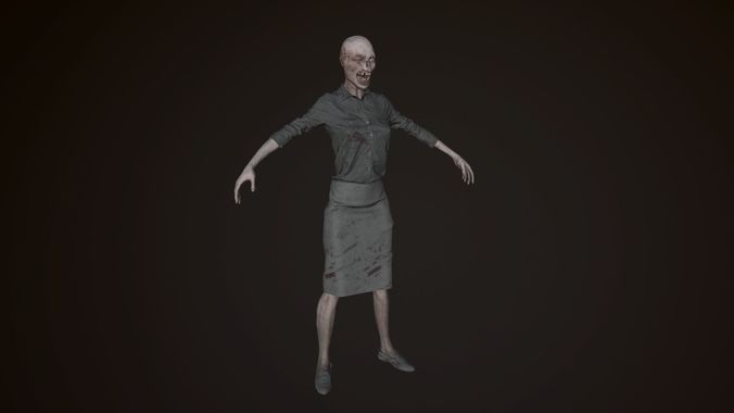3D model Female Zombie Model with outfit VR / AR / low-poly | CGTrader