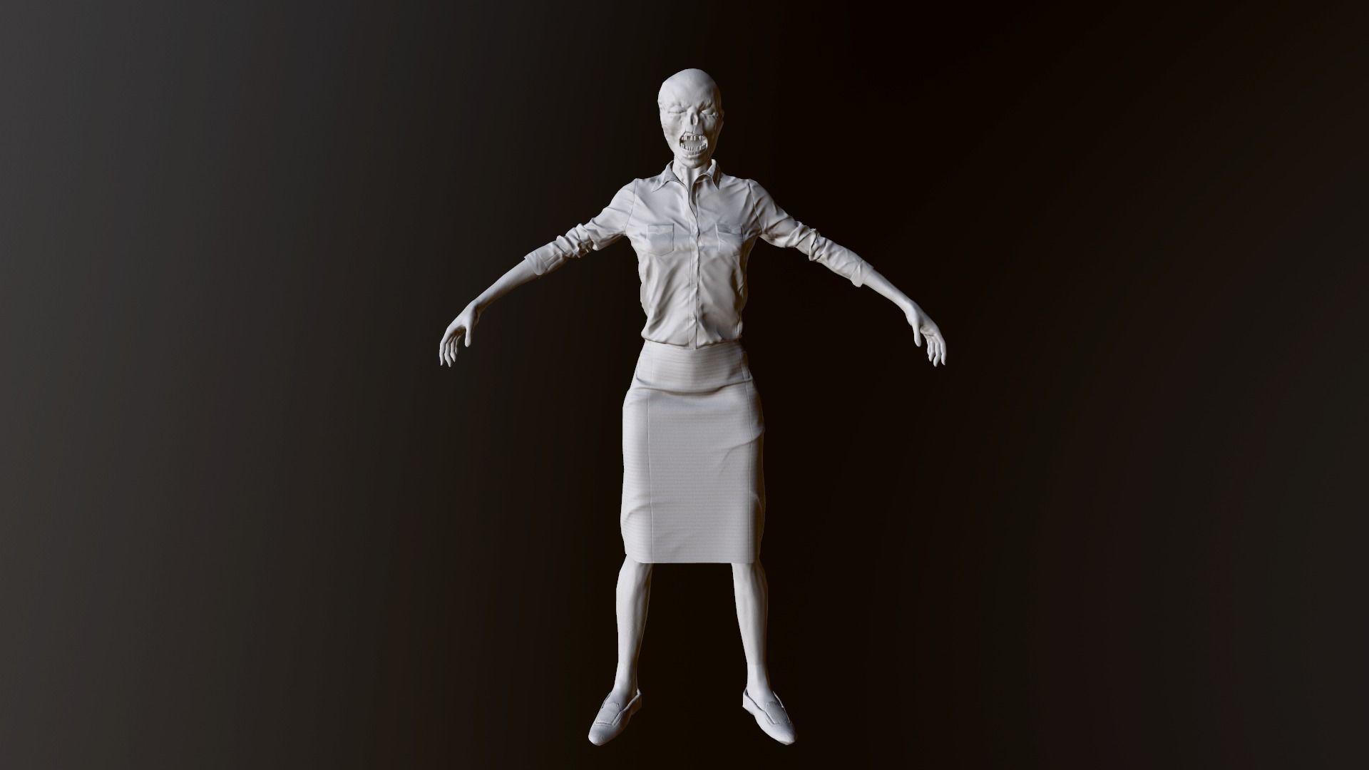 3D model Female Zombie Model with outfit VR / AR / low-poly | CGTrader