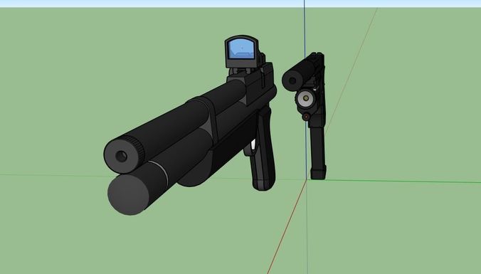 2 pistols gun with scope free 3D model | CGTrader