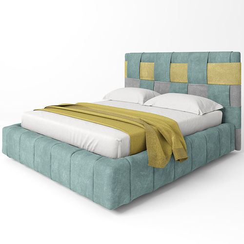 Cyan Bed with Sheets 3D model | CGTrader