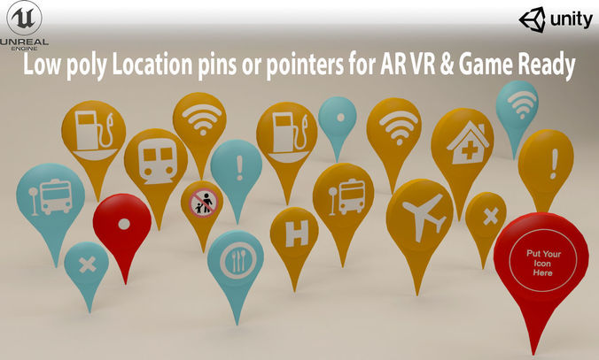 3D model Location Pins or Icons 3D model VR / AR / low-poly | CGTrader