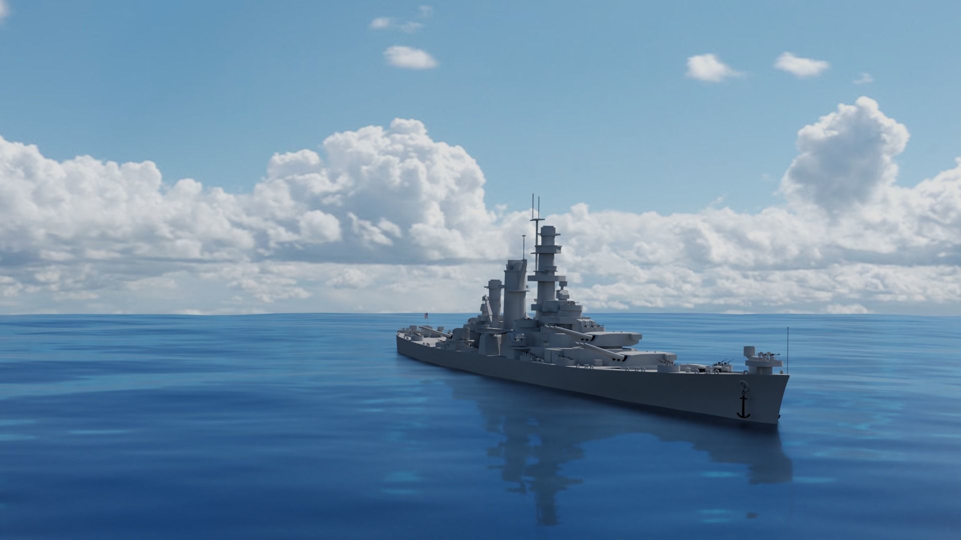 USS Alaska CB-1 Battle Cruiser 3D model rigged | CGTrader