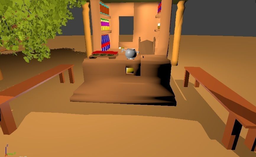 tea stall 3D model animated | CGTrader