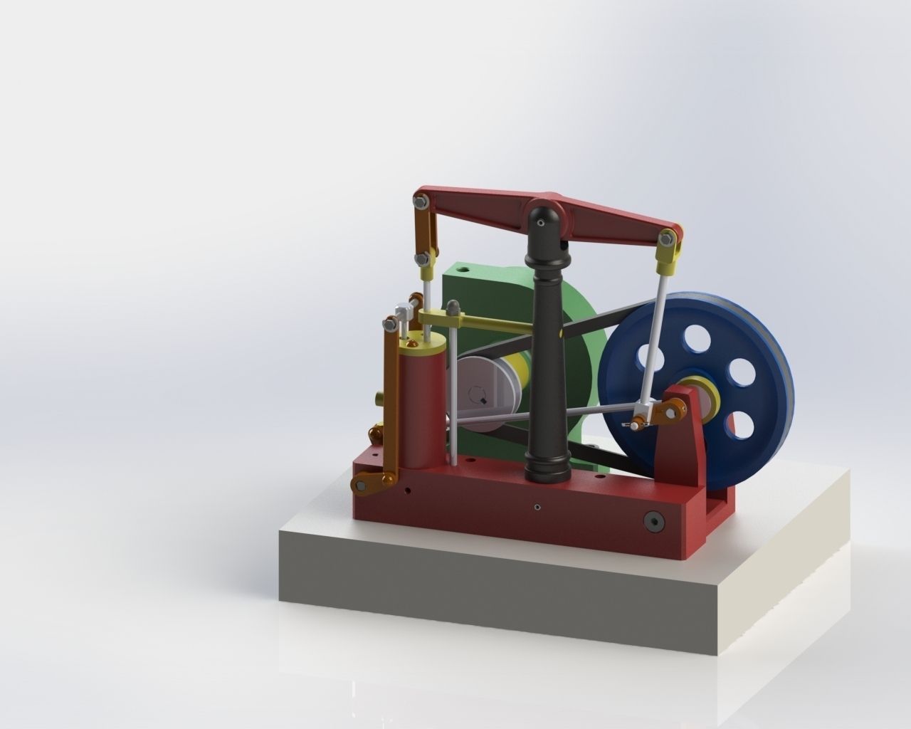 Miniature Steam Engine with Horizontal Beam and Centrifugal P... free ...