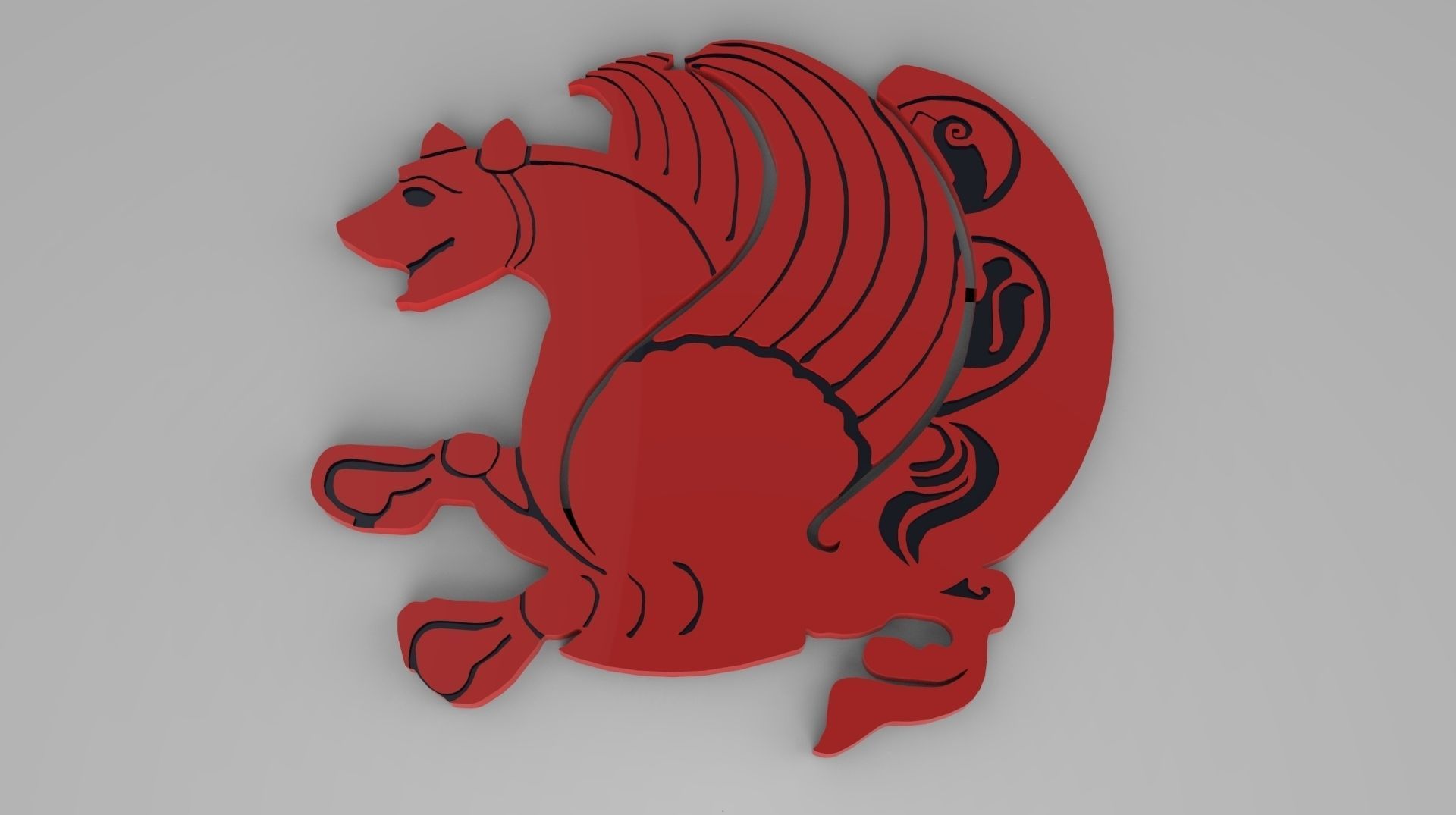 key ring iranian Symbols simurgh free 3D model | CGTrader