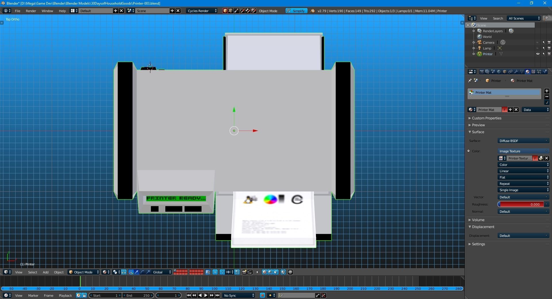 3D model Classic Printer VR / AR / low-poly | CGTrader