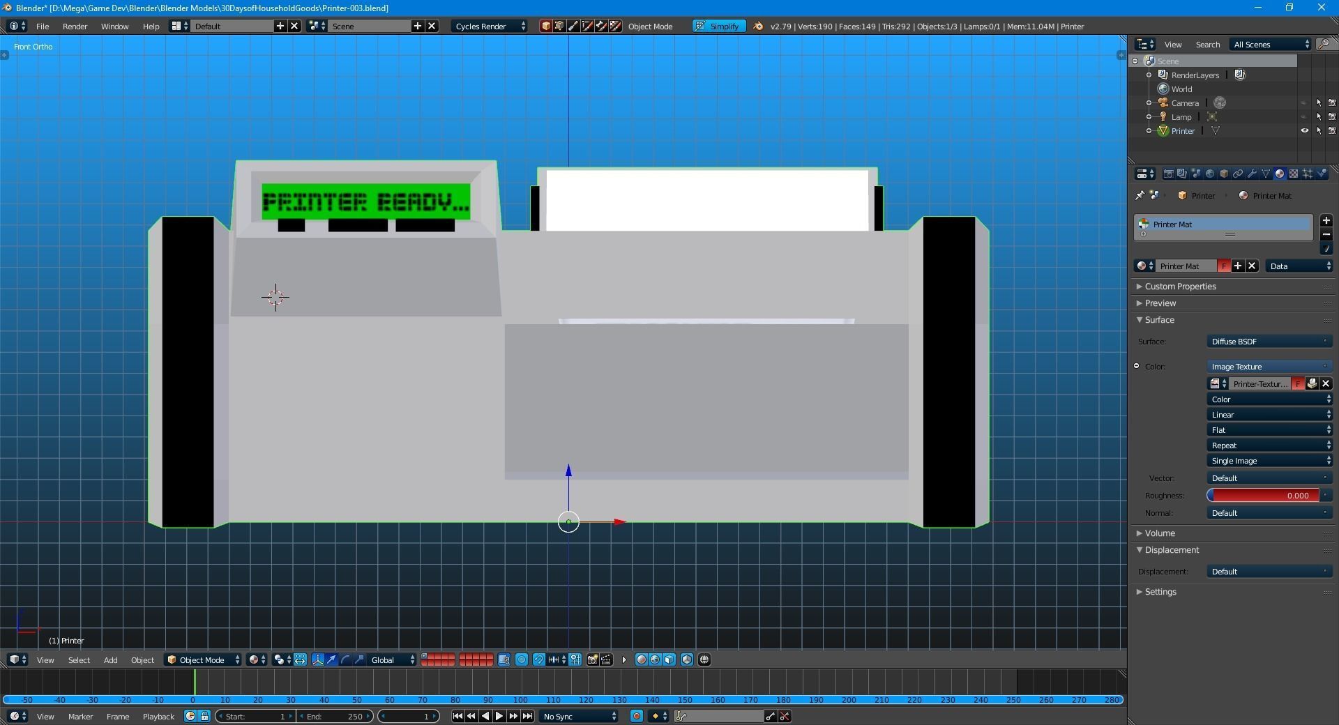 3D model Classic Printer VR / AR / low-poly | CGTrader