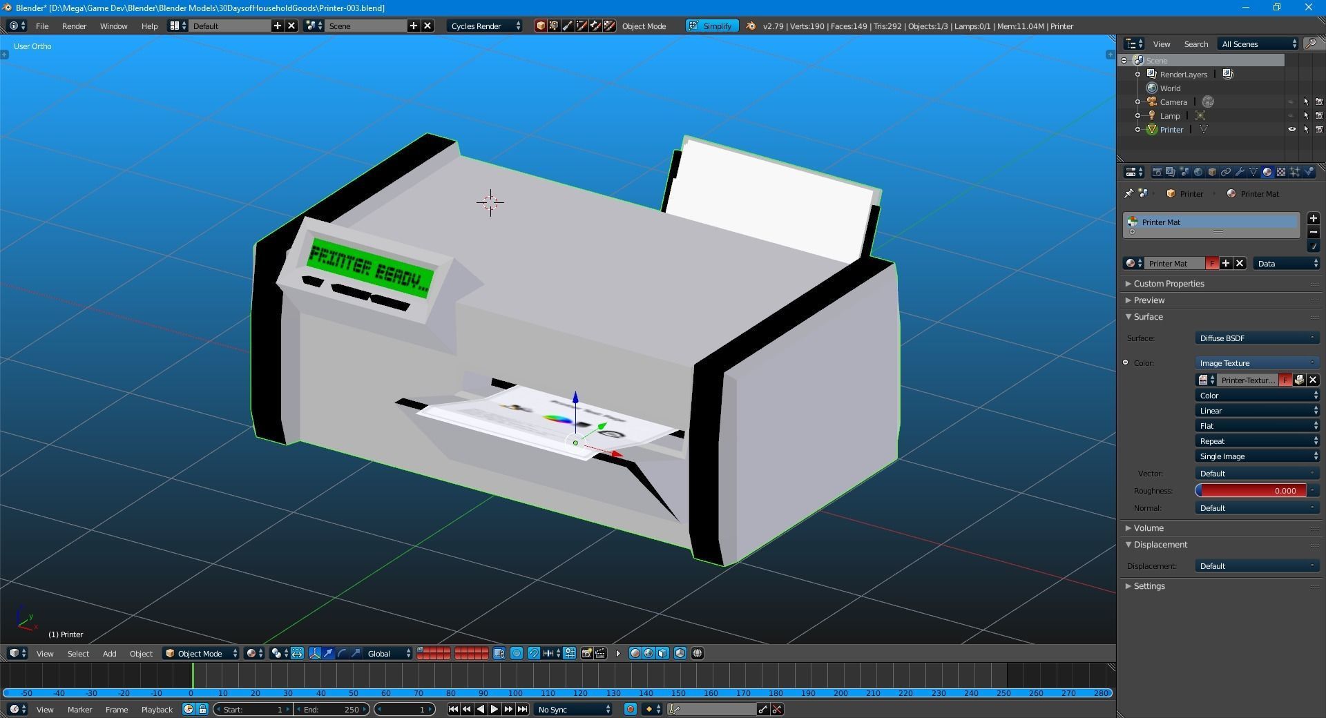 3D model Classic Printer VR / AR / low-poly | CGTrader