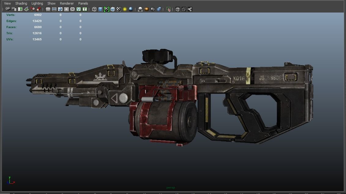 3D model Weapon Chain Gun VR / AR / low-poly | CGTrader