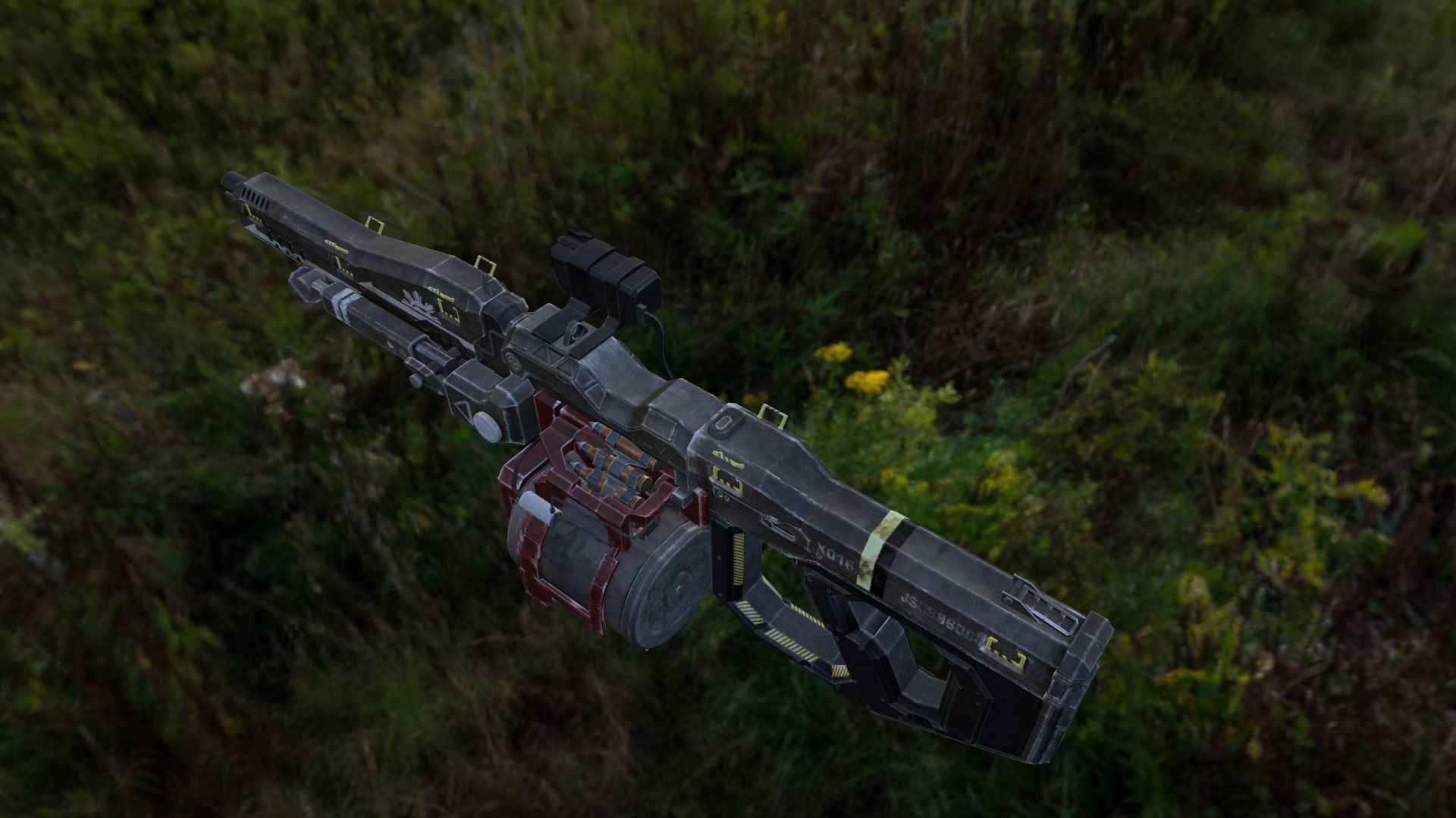 3D model Weapon Chain Gun VR / AR / low-poly | CGTrader