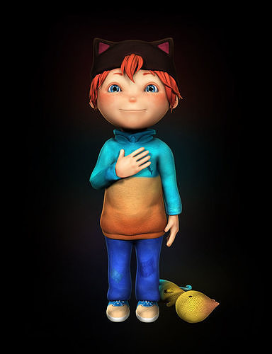3D CAT Boy Model Character Rigged 3D model rigged | CGTrader