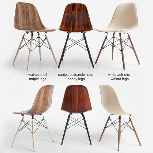 Chair Eames DSW wood 3D model | CGTrader