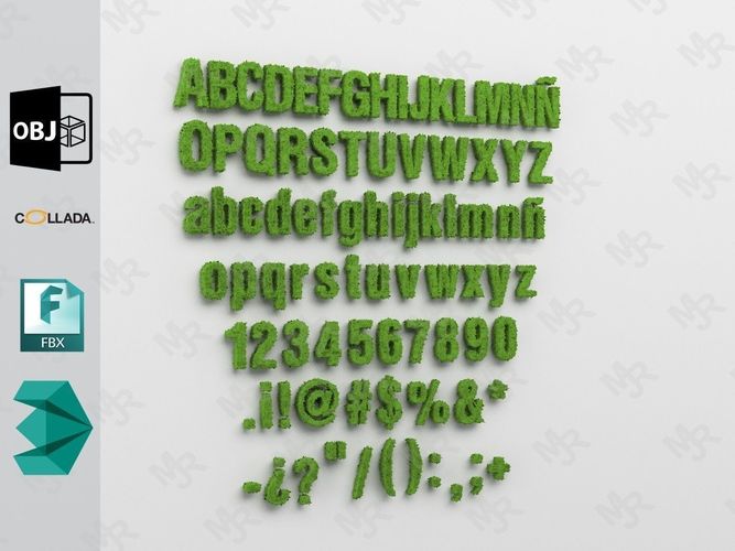Alphabet1 set of letters and numbers 3D model | CGTrader