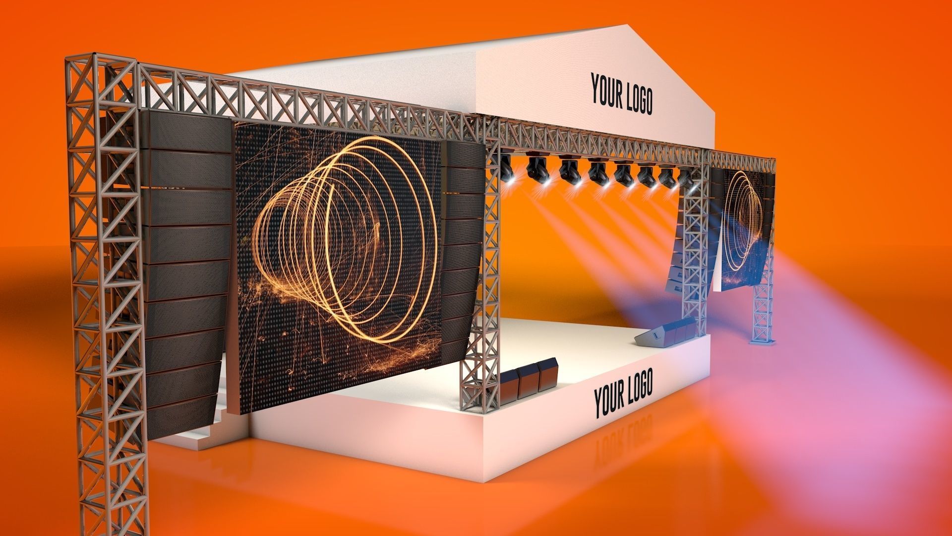 3D model Fast Render Outdoor Concert Stage VR / AR / low-poly | CGTrader