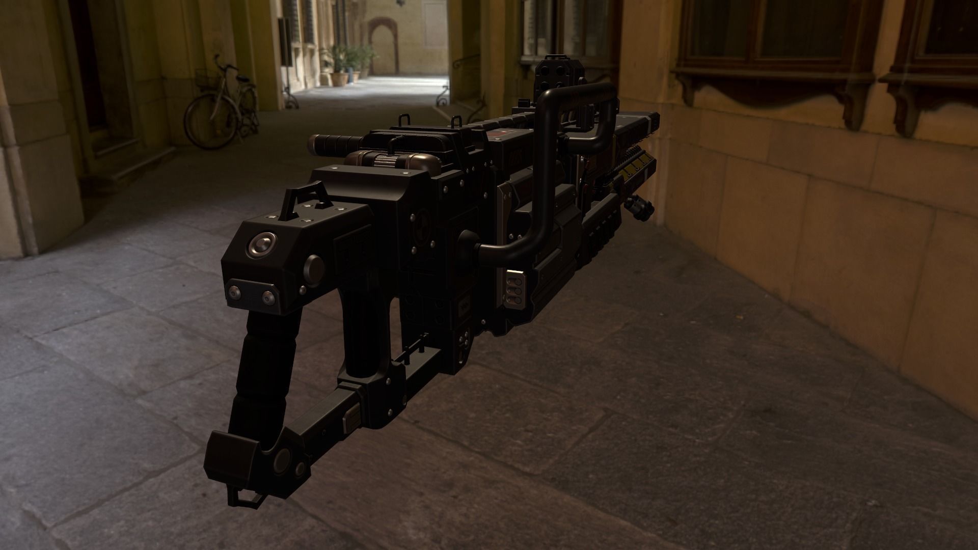 3D model Scifi Plasma Rail Gun VR / AR / low-poly | CGTrader