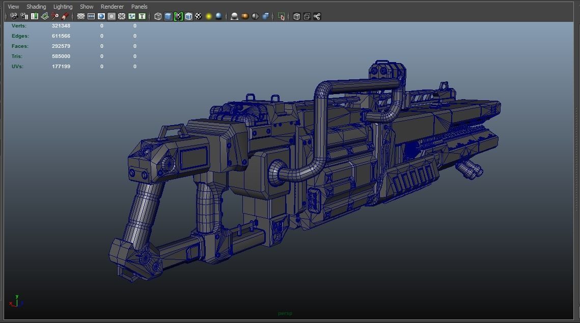 3D model Scifi Plasma Rail Gun VR / AR / low-poly | CGTrader