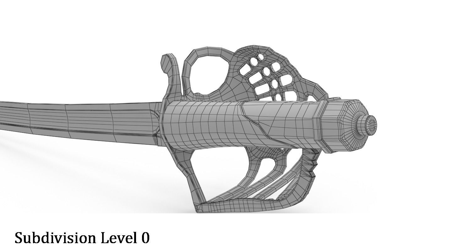 Pirate Marine Cutlass with Brass Hilt and Engraved Blade 3D model ...