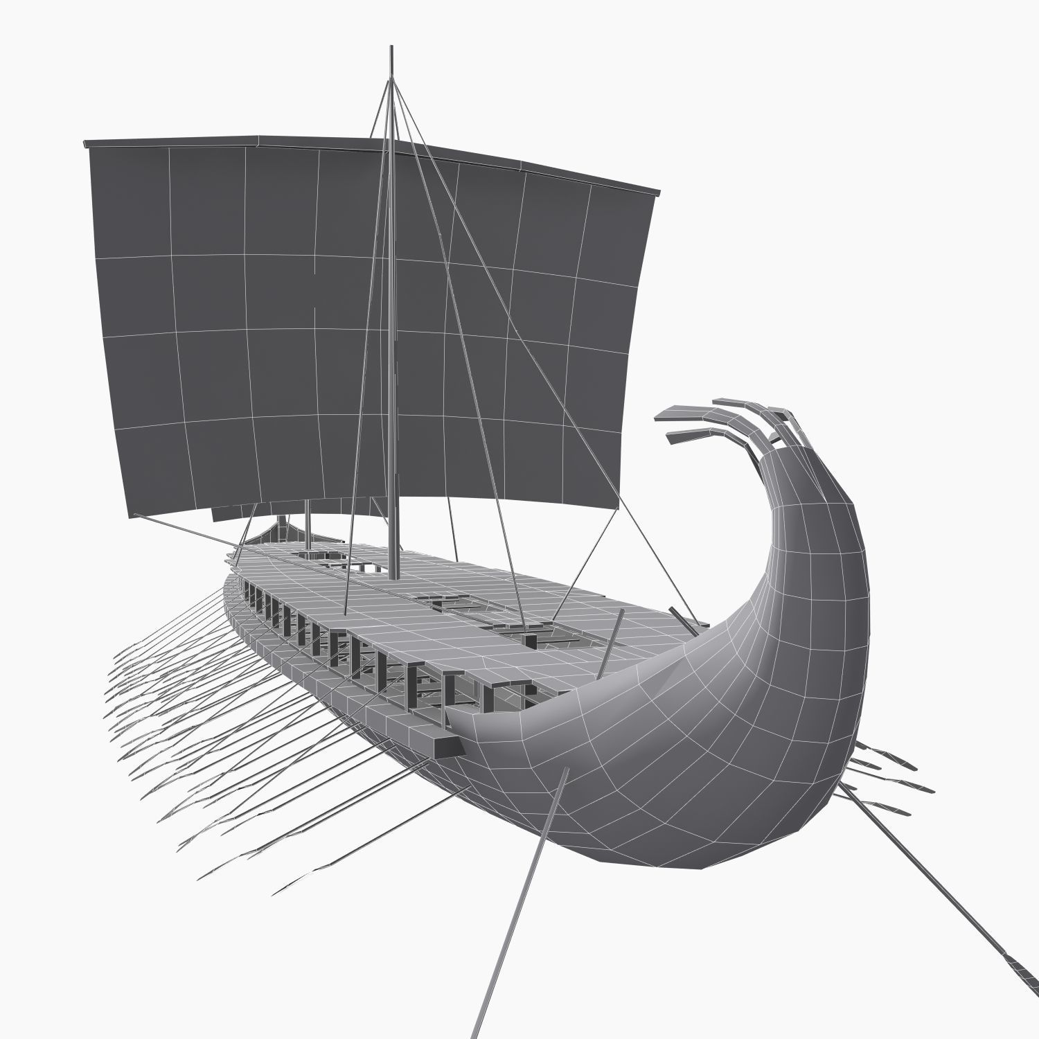 3D model Low-poly Greek Trireme VR / AR / low-poly | CGTrader